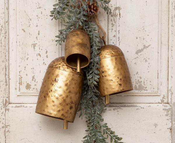 *Brass Tone Hammered Bells - Creating Country Decor