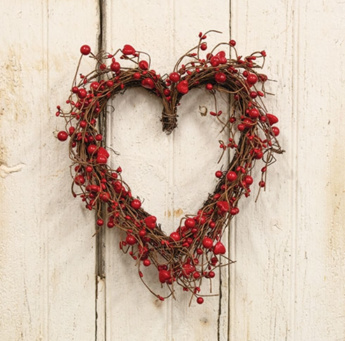 Twig Sweethearts & Red Berries Heart Wreath - Creating Country Decor