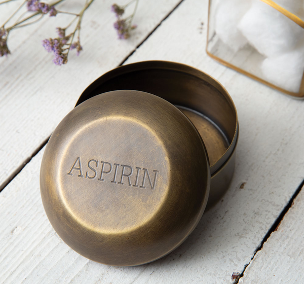 *Antique Brass Aspirin Pill Box - Creating Country Decor